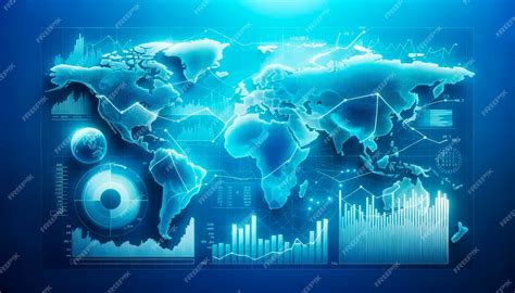 Premium Ai Image Global Financial Data Visualization On Digital World Map Technological