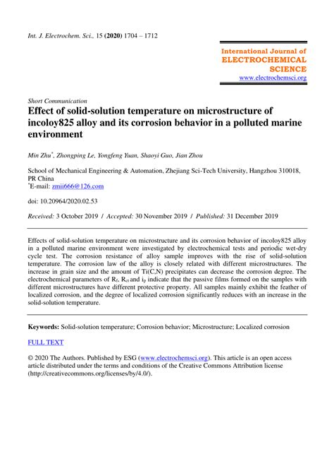 Pdf Effect Of Solid Solution Temperature On Microstructure Of Incoloy825 Alloy And Its