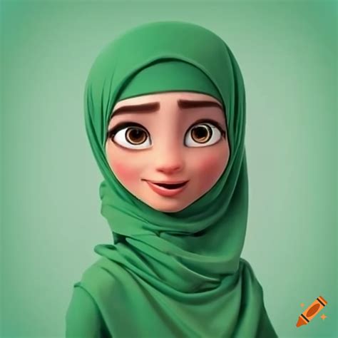 Woman In Green Hijab Working In Sales