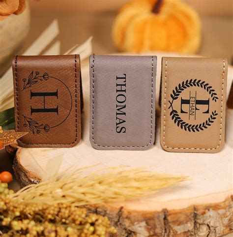 Personalized Money Clip Groomsmen Money Clipcustom Leather Money