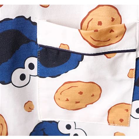 Caiyier милый пижамный комплект с рисунком уличного Сезам с отложным воротником ночная рубашка