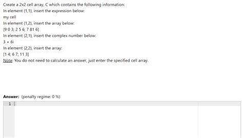 Solved Create A 2x2 Cell Array C Which Contains The