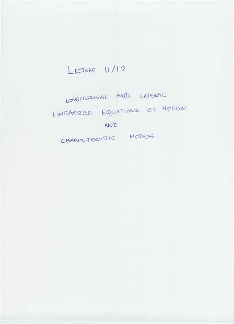 Lecture All Aircraft Dynamics Lecture Aircraft Dynamics Aircraft Nonlinear EOM