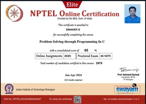 nptel programming cprogramming problemsolving learning growth dinaker s