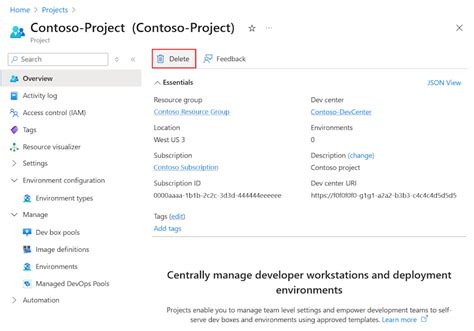 Verwalten Eines Dev Box Projekts Microsoft Dev Box Microsoft Learn