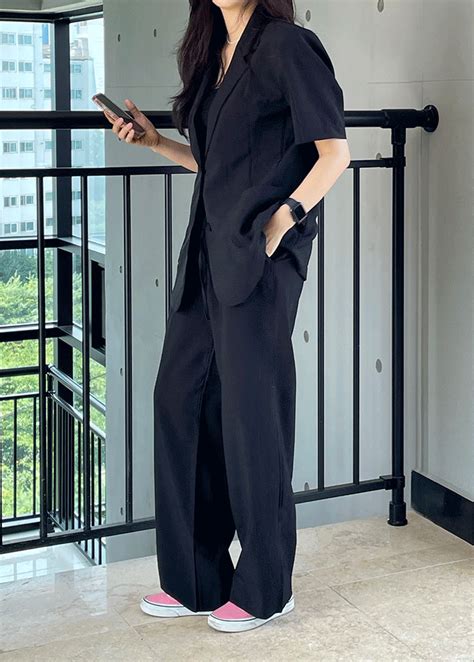 언클로젯 빅사이즈 마테 반팔 수트 셋업 키큰여자 여름 정장 세트