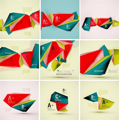 공중에 3d 기하학적 모양입니다 벡터 추상적인 배경입니다 비즈니스 미래형 프레젠테이션 레이아웃 또는 웹 인터페이스 또는 앱 표지 보편적인 구성 프리미엄 벡터