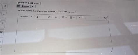 Solved What Do Bourne Shell Onvironment Variables 1