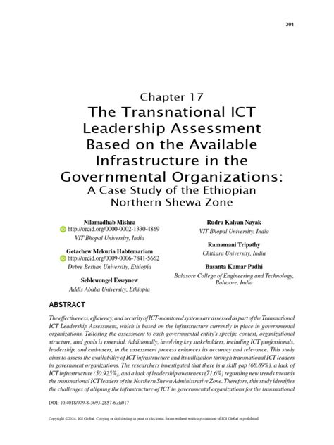 The Transnational Ict Leadership Assessment Based On The Available Infrastructure In The