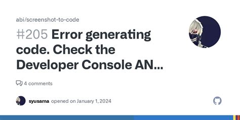 Error Generating Code Check The Developer Console And The Backend Logs For Details Feel Free
