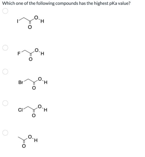 Solved Which One Of The Following Compounds Has The Highest