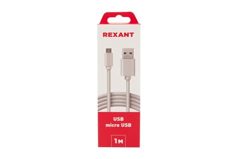 Кабель Rexant Usb Microusb длинный штекер 1М белый 18 4269 выгодная цена отзывы