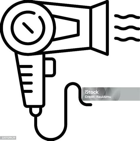 헤어 드라이어 웹 및 그래픽 디자인 앱 배너 소셜 네트워크 및 카드를위한 최소한의 라인 아이콘 0명에 대한 스톡 벡터 아트 및 기타 이미지 Istock