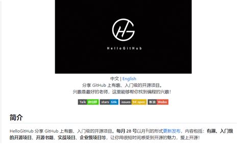 hellogithub 分享 github 上有趣、入门级的开源项目 咯哩猫