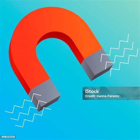 레드 말굽 자석 자기 끌다 블루 그라데이션 배경에 매력을 0명에 대한 스톡 벡터 아트 및 기타 이미지 0명 강철 과학