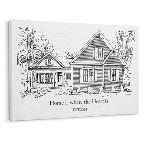 Custom House Portrait And Building Portrait Canvas