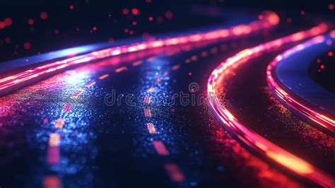 Abstract Futuristic Technology Concept With Glowing Lights And Bokeh Effect On A Circuit Board