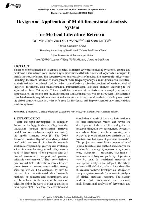 Pdf Design And Application Of Multidimensional Analysis System For