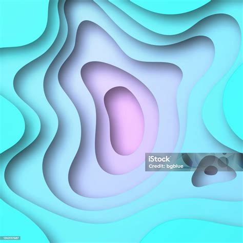 종이 컷 배경 파란색 추상파 모양 트렌디 한 3d 디자인 3차원 형태에 대한 스톡 벡터 아트 및 기타 이미지 3차원 형태 곡선 그라데이션 Istock