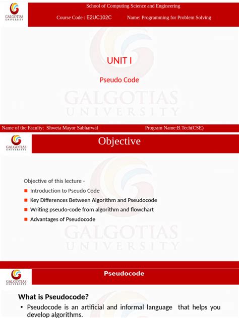 Unit I Pseudocode Pdf Computer Programming Algorithms
