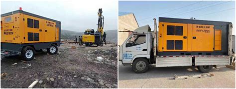 Two Stage Compression Diesel Fixed Screw Air Compressor With Name Brand Engine Heavy Duty Air