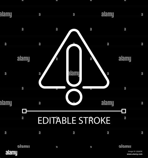 Warning Sign White Linear Icon For Dark Theme Stock Vector Image And Art Alamy