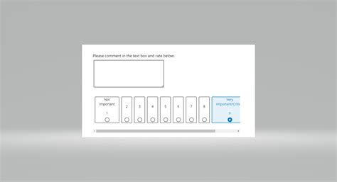 Trying To Display A Text Box With A Multiple Choice Rating Question