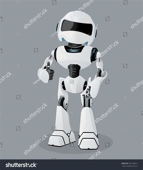 Vector Realistic Illustration White Robot Robot Stock Vector Royalty Free 552138013