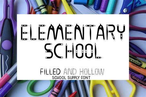Elementary School A Filled And Hollow School Font So Fontsy