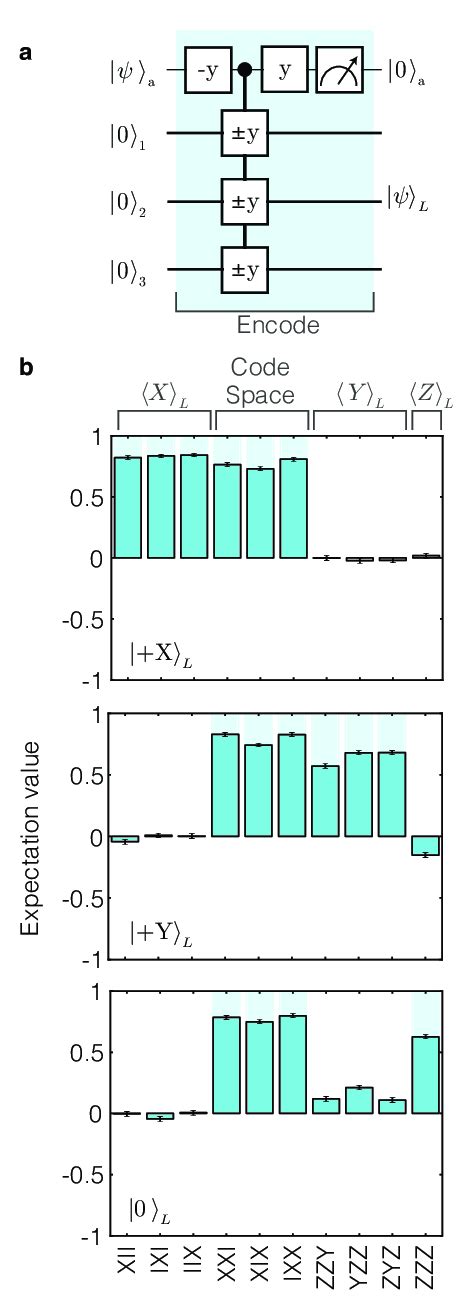 Encoding Of The Logical Qubit A Encoding An Arbitrary Quantum State Download Scientific