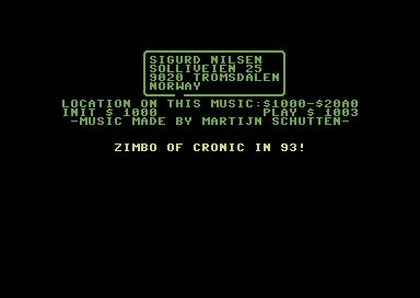 CSDb Zimbo Zax Player By Cronic 1993