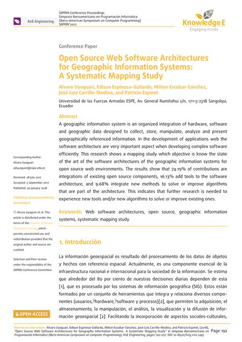 PDF Open Source Web Software Architectures For Geo Graphic Information Systems A Systematic