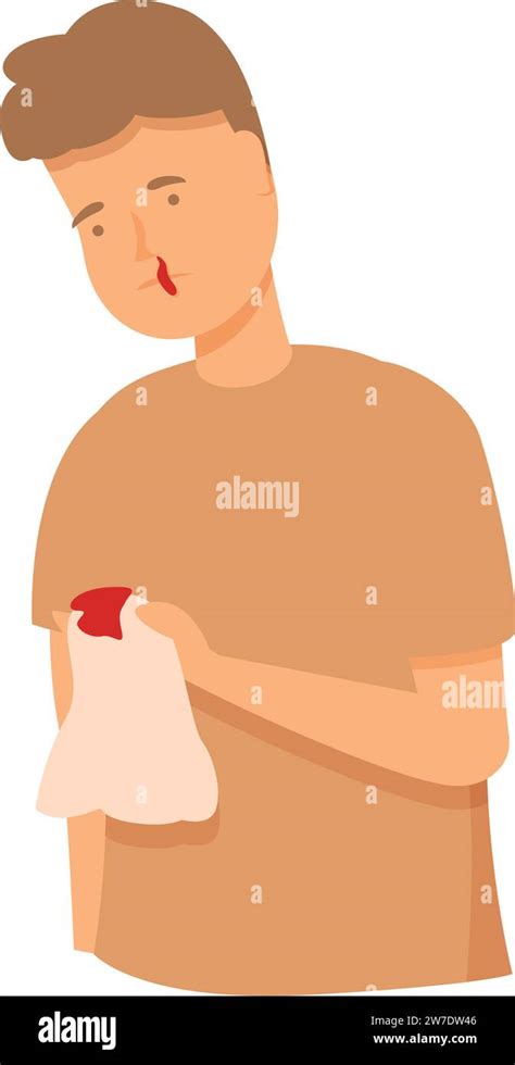 Nose Bleeding Icon Cartoon Vector Medical Nose Problem Medicinal Lady