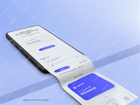 Premium Psd Realistic Smartphone With Scrolling Screen Of Banking App