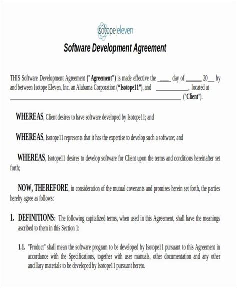 Software Contract Template