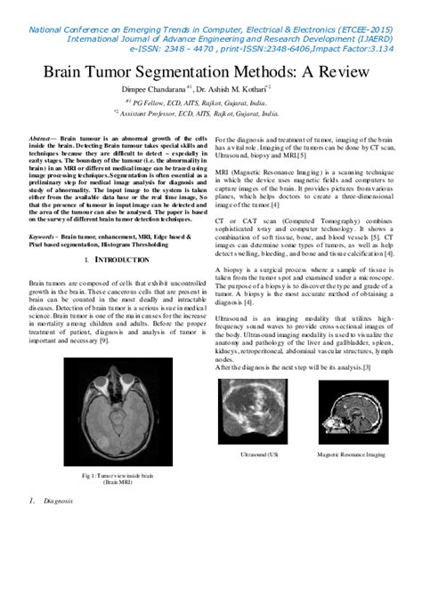 Pdf Brain Tumor Segmentation Methods A Review