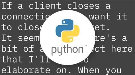 Python Sockets Keep Socket Alive Youtube