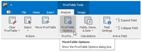 Pivottable Options Dialog Winforms Controls Devexpress Documentation
