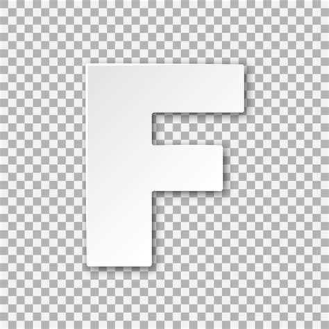 편지 F 벡터 종이 컷 그림 흑백 체적 글꼴 흰색 배경에 고립 프리미엄 벡터