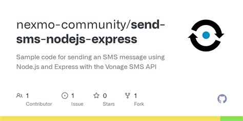 github nexmo community send sms nodejs express sample code for