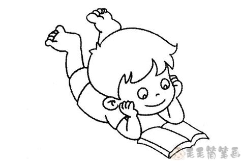 小男孩躺在草地上简笔画6 简笔画图片大全 普车都