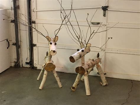Birch Reindeer Sculptures