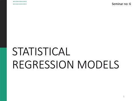 Statistical Regression Models Pptx