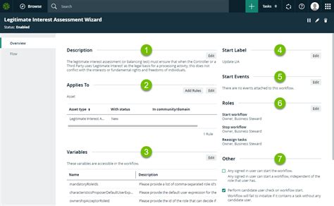 Overview Of A Collibra Workflow Definiotion Settings Page
