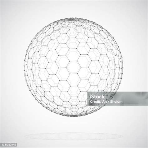 점과 육각 형 그리드에서 벡터 3d 개체 세련된 디자인 구에 대한 스톡 벡터 아트 및 기타 이미지 구 육각형 3차원 형태 Istock