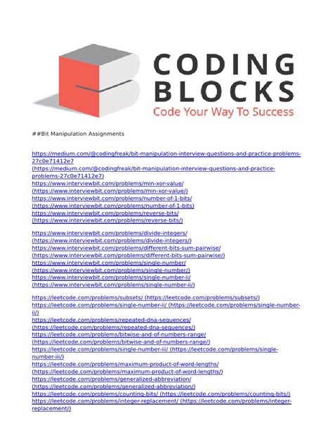 Bit Manipulation Assignments Pdf Mathematical Logic Lexicology