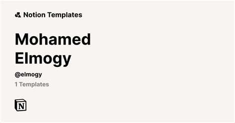 Mohamed Elmogy Template Creator Notion Marketplace