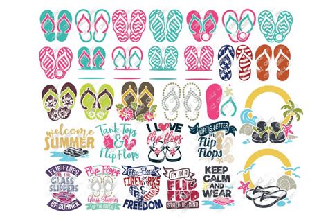 Flip Flop Svg Monogram Quotes In Svg Dxf Png Eps 