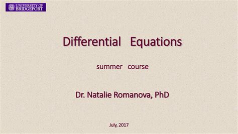 PDF Lecture Of Differential Equations Course