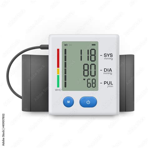 Sphygmomanometer Electronic Device Realistic Icon Medical Diagnostic